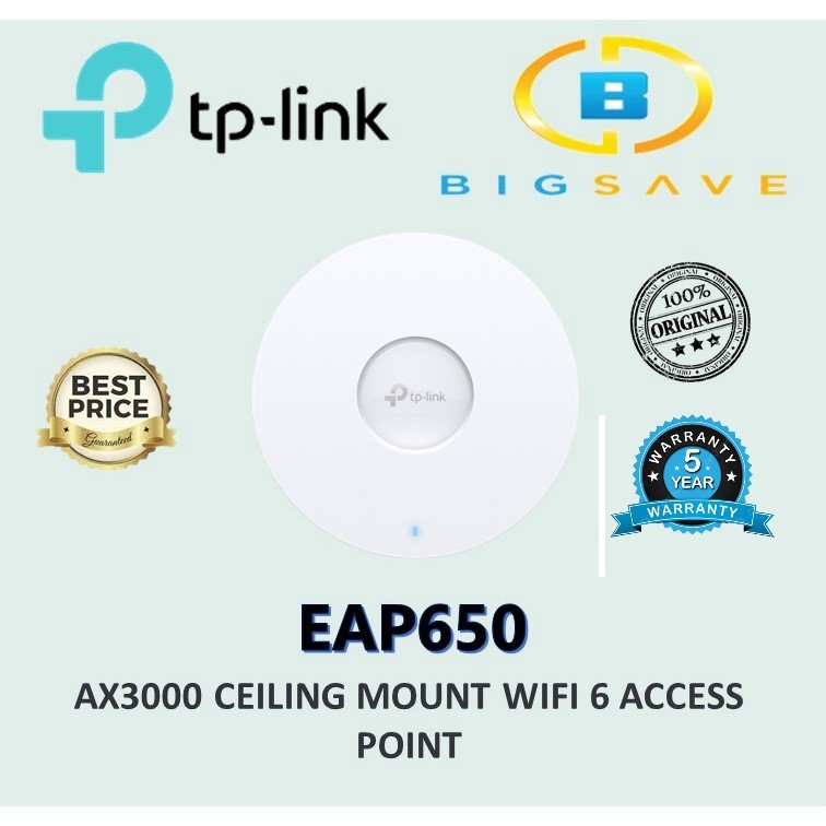 TP-LINK EAP650 AX3000 CEILING MOUNT WIFI 6 ACCESS POINT | Shopee Malaysia