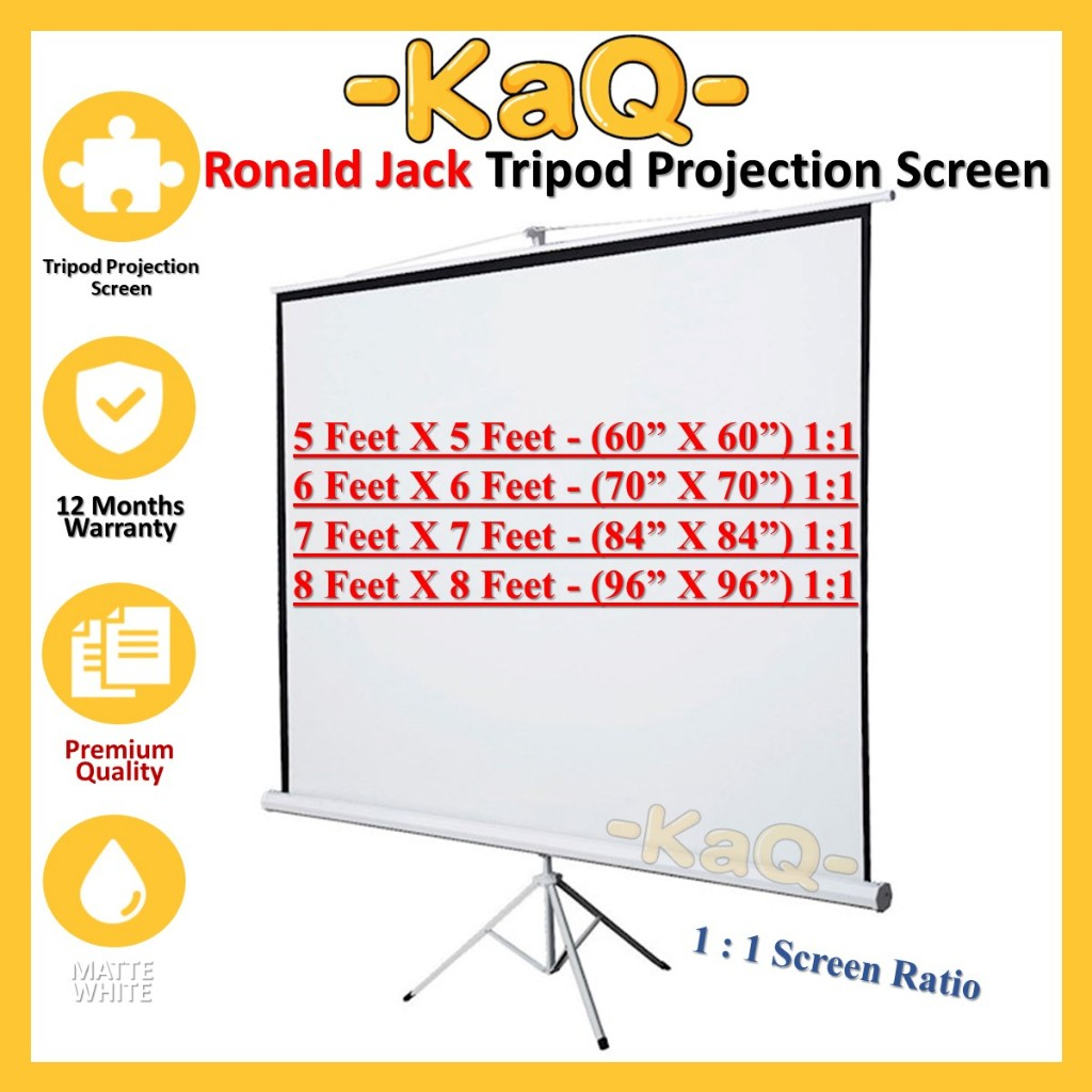 Portable Projector Tripod Projection Screen Ronald Jack Brand 5X5 6X6 ...