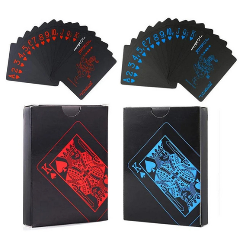 54pcs Fine-quality Plastic PVC Poker Waterproof Black Playing Cards ...
