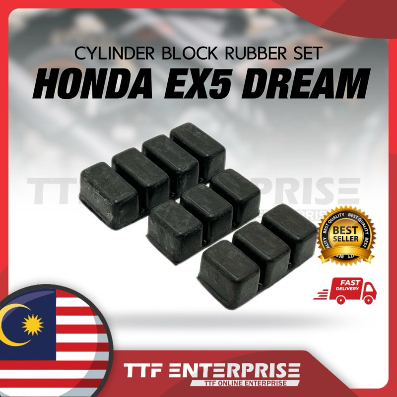 HONDA EX5-DREAM CYLINDER BLOCK RUBBER SET (3PCS/SET) GETAH BLOCK SET ...