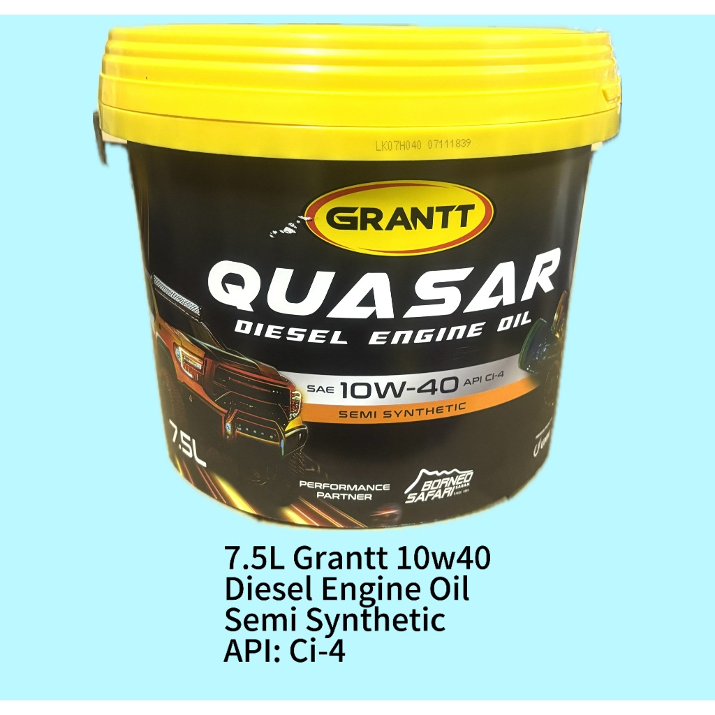 7.5L GRANTT QUASAR 10W40 SEMI SYNTHETIC TURBO DIESEL ENGINE OIL. API:CI ...