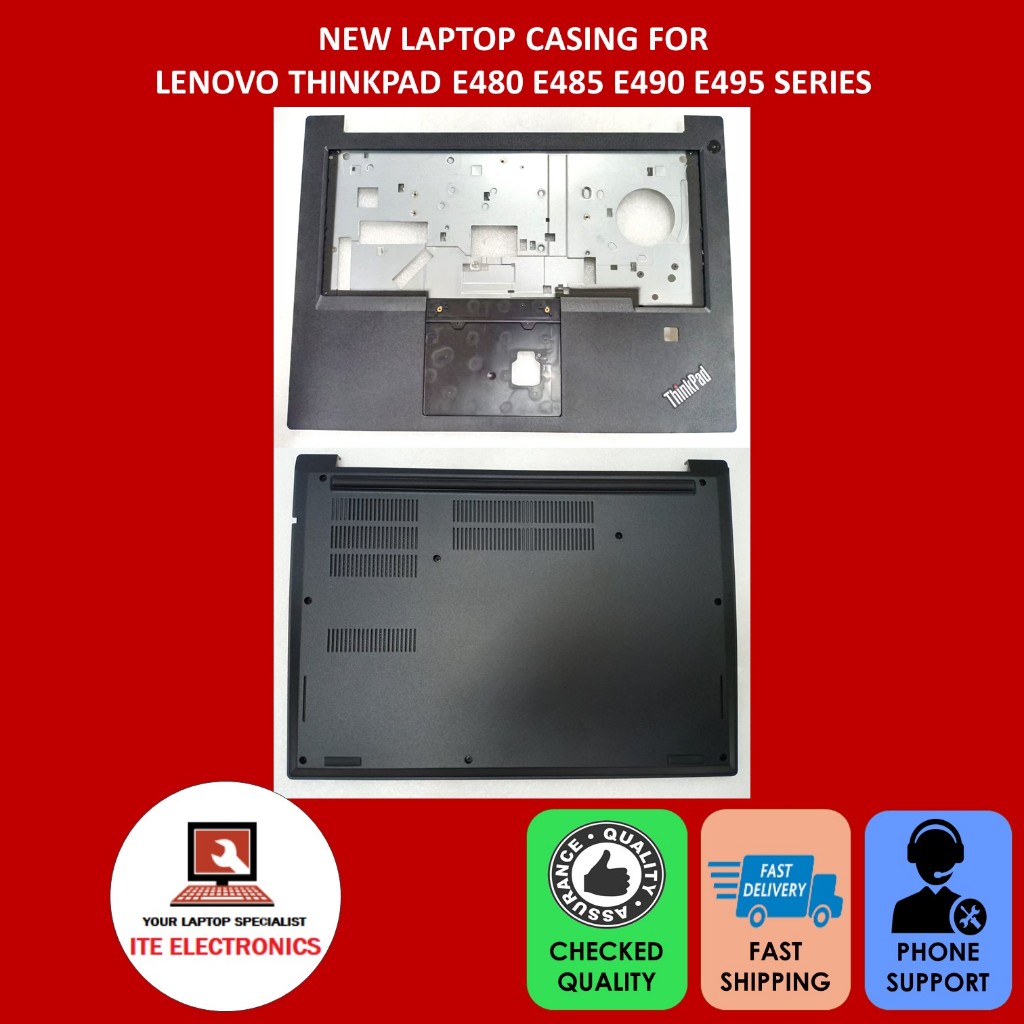 NEW LENOVO THINKPAD E480 E485 E490 E495 SERIES LAPTOP PALMREST CASING C CASE / LAPTOP BOTTOM ...