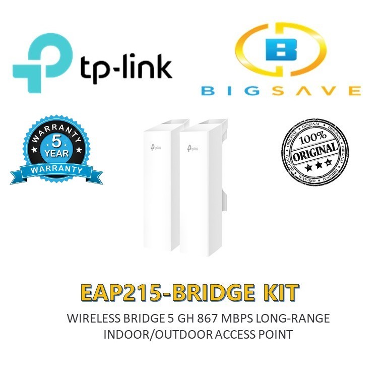 TP-LINK EAP215-BRIDGE KIT WIRELESS BRIDGE 5 GH 867 MBPS LONG-RANGE ...