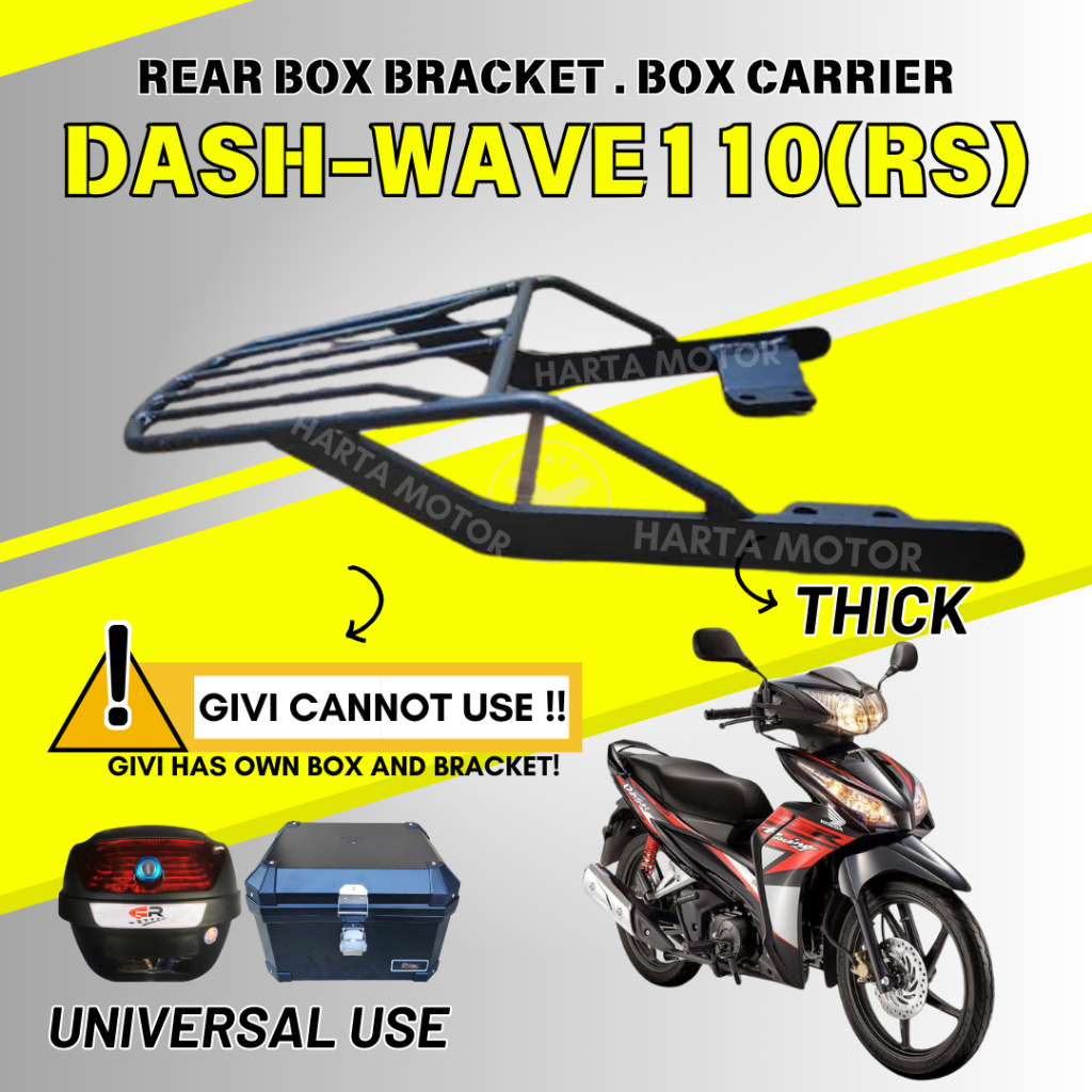DASH 2 FI NEW DASH125 FI REAR BOX MONORACK BOX CARRIER KAKI TABAK HEAVY ...