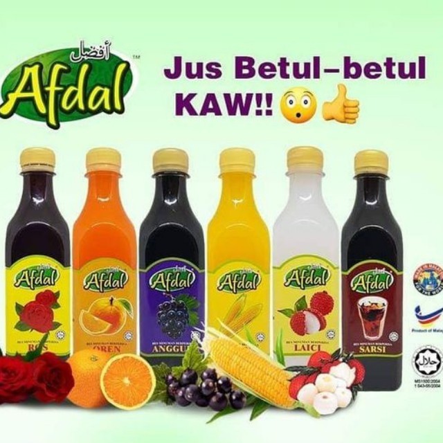 KORDIAL MINUMAN BERPERISA AFDAL ~ 450g/ 375ml | Shopee Malaysia