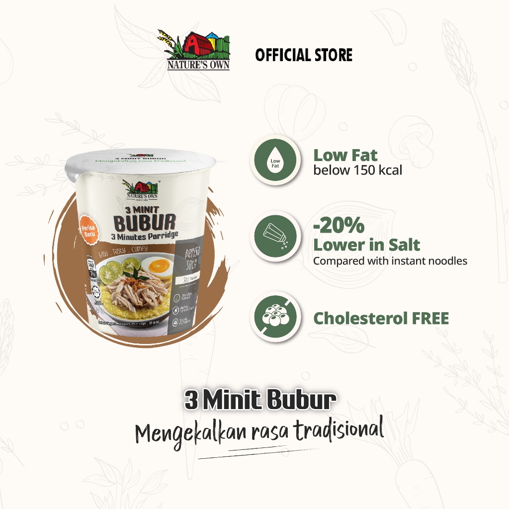 NATURE'S OWN Bubur Segera - Soto / Instant Cup Porridge - Soto | Shopee ...