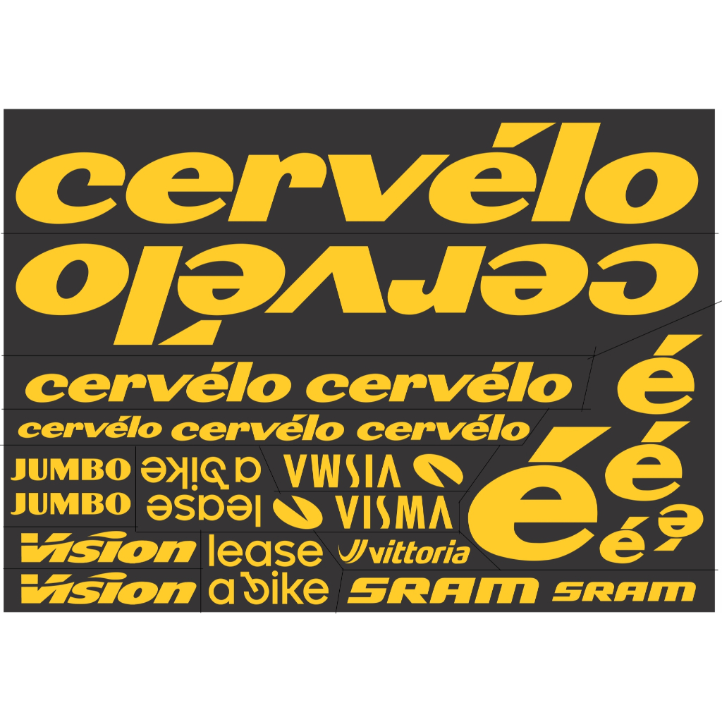 23pcs! CERVELO with Sponsor Logo Cycling stickers vinyl cut out logo ...