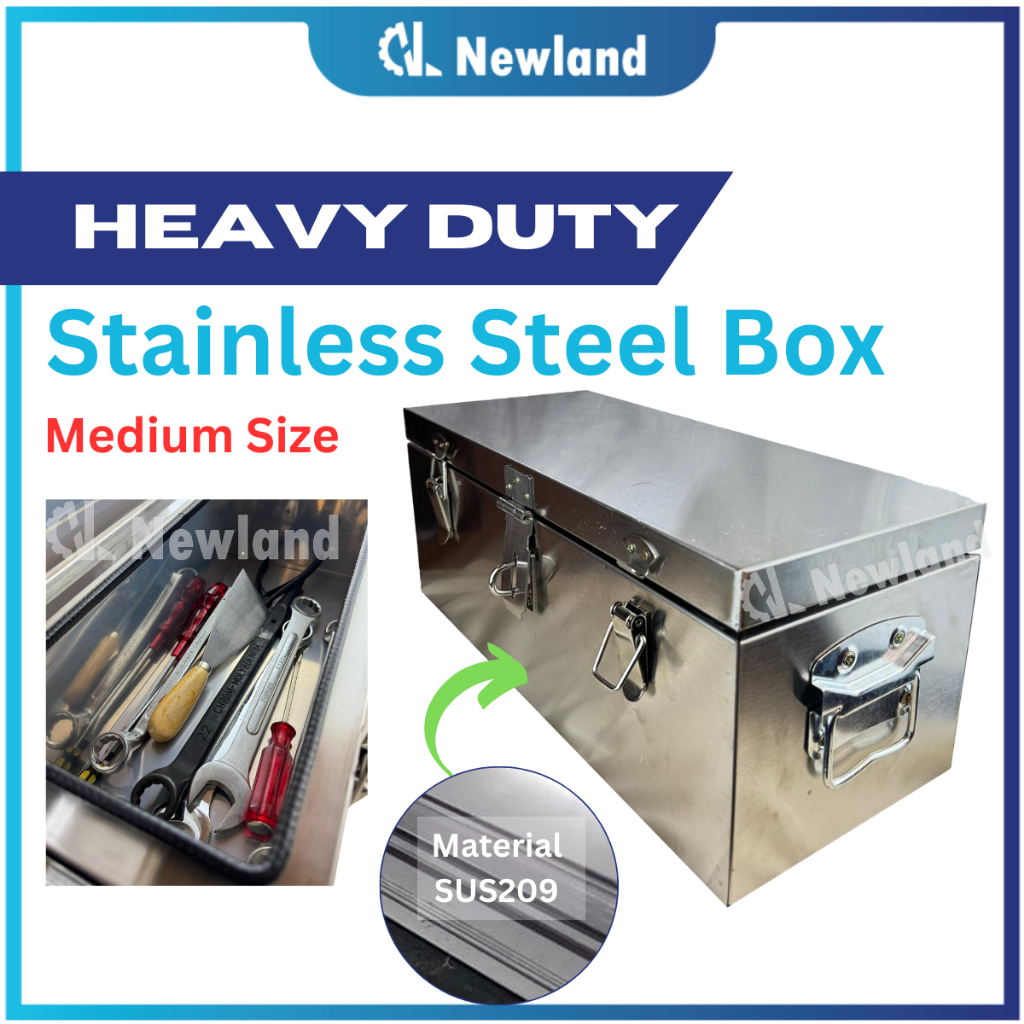 Tool Box Heavy Duty / Stainless Steel Tool Box (Medium Size) | Shopee ...