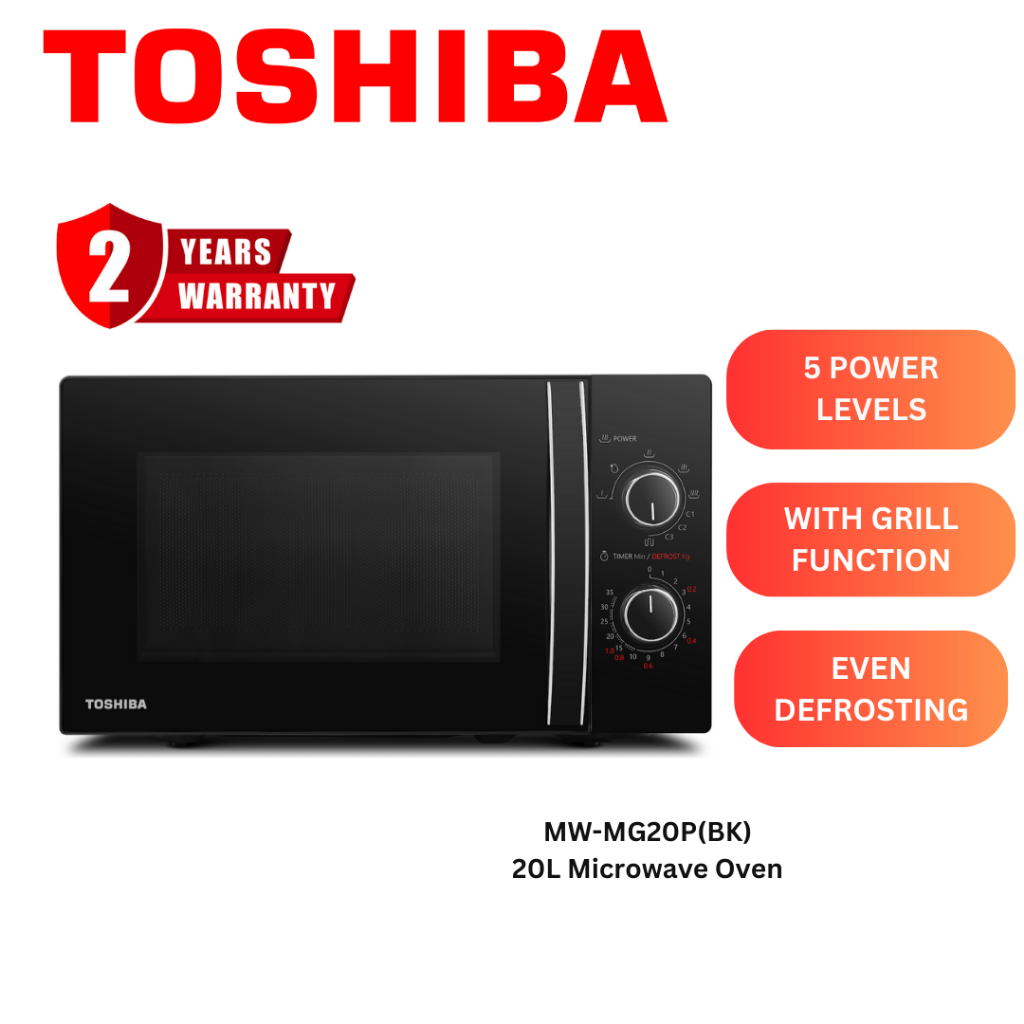 Toshiba Microwave Oven Grill MW-MG20P(BK) 20L | Shopee Malaysia