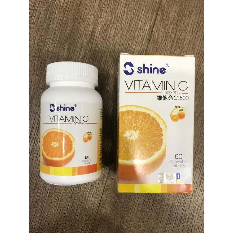 Shine Vitamin C 500 plus Orange Flavour (60 Chewable Tablets) | Shopee ...