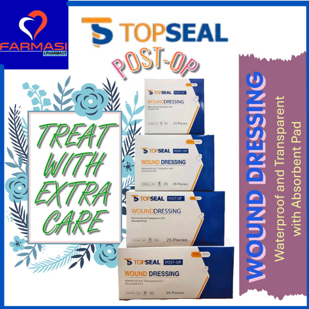 TOPSEAL POST-OP WATERPROOF WOUND DRESSING 1 BOX - [6X7CM][7XCM][10X10][9X15CM][10X20CM][10X25CM ...