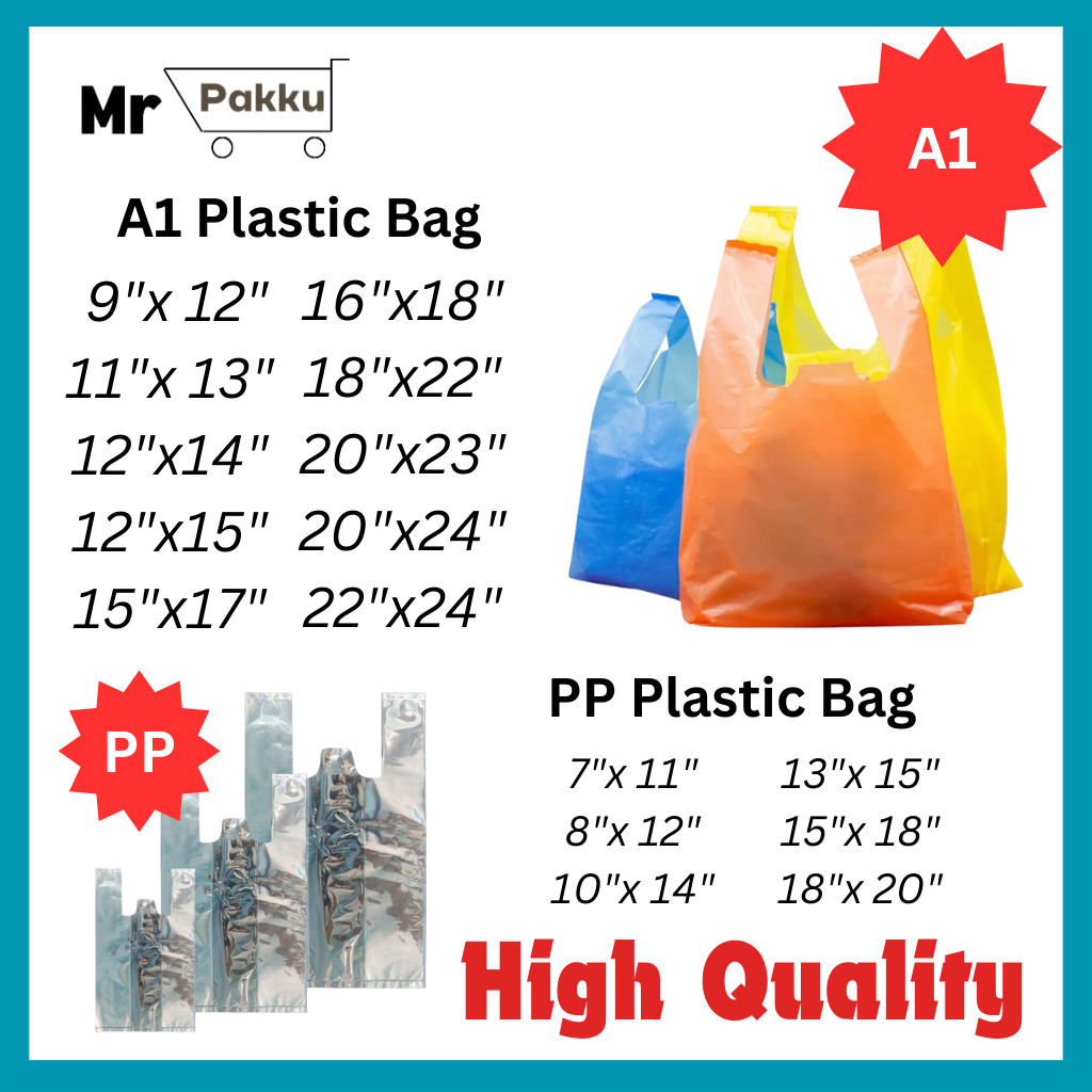 Harga Murah A1 Singlet Bag / T-Shirt Bag / Beg Plastik / Beg Tangkai ...