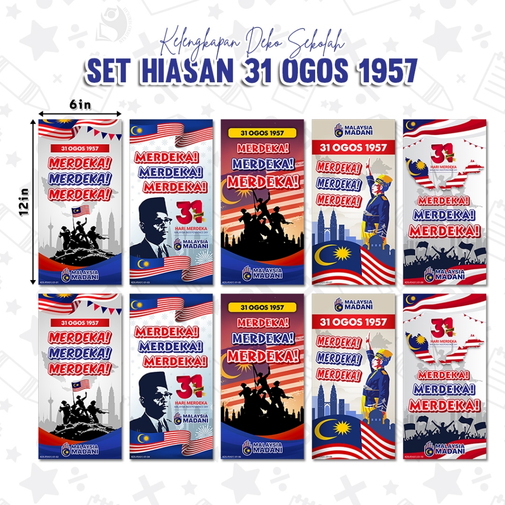 1 DAY SHIP SET HIASAN MERDEKA 31 OGOS 1957 / (10in1) / MERDEKA ...