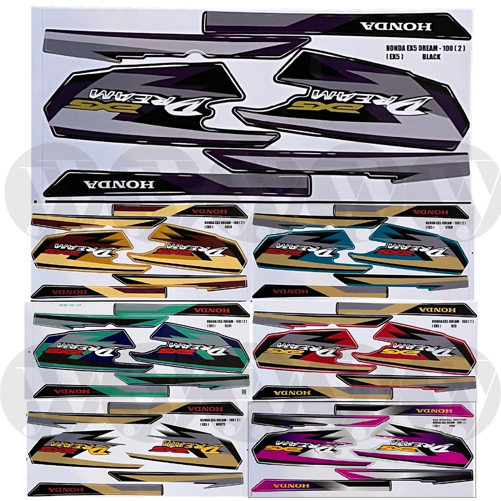 Honda ex5 dream 100 (2) vietnam edition premium body cover sticker ...