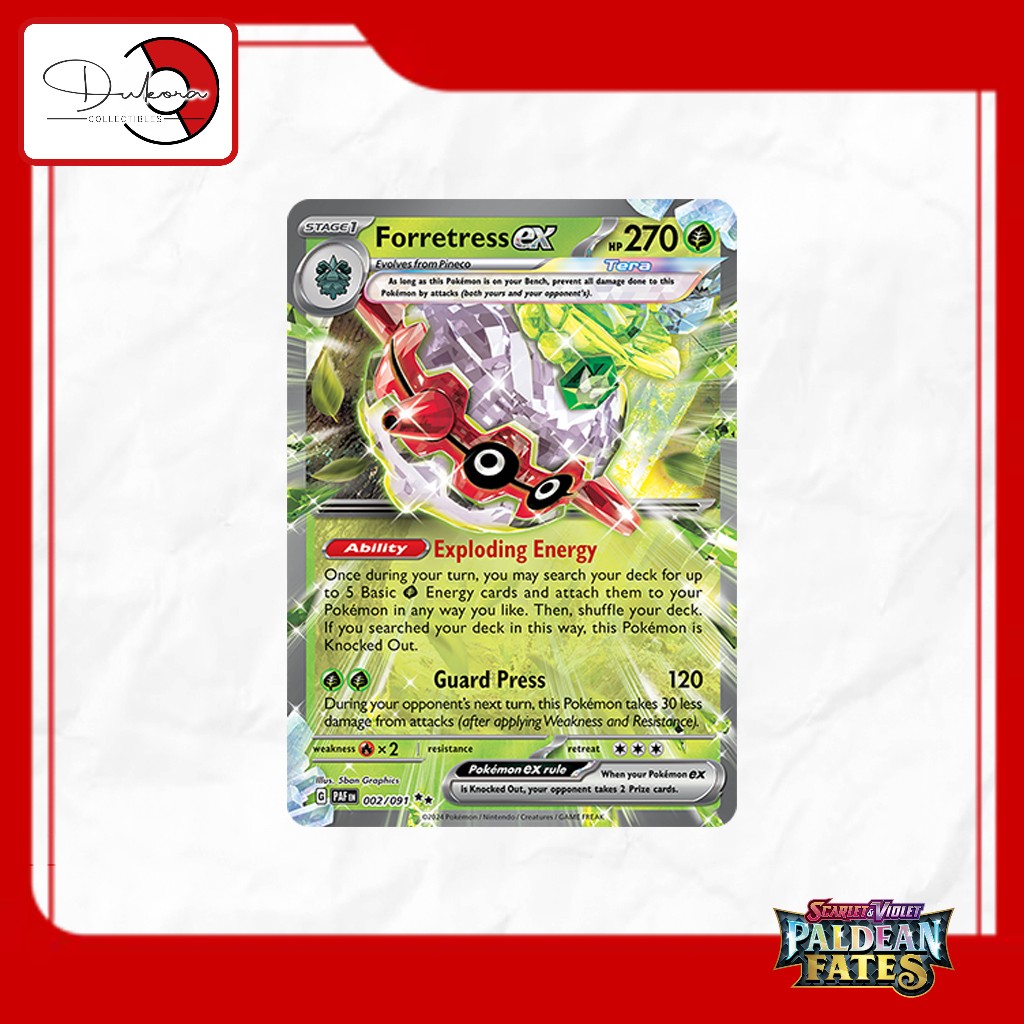 Forretress EX - 002/091 - Ultra Rare [Pokémon TCG : Paldean Fates SV4.5 ...