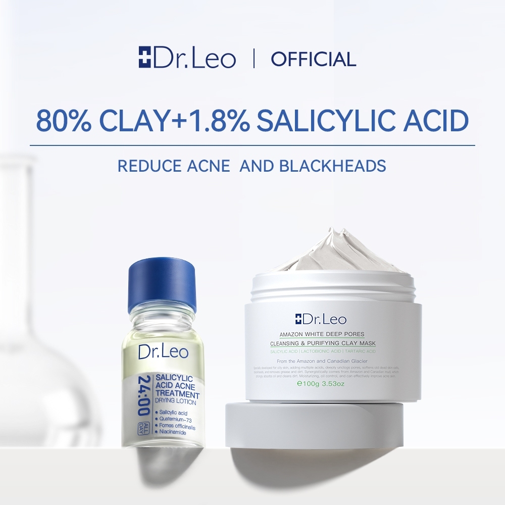 Dr.Leo Acne Essence Salicylic Acid Anti Acne Serum + Amazon White Clay ...