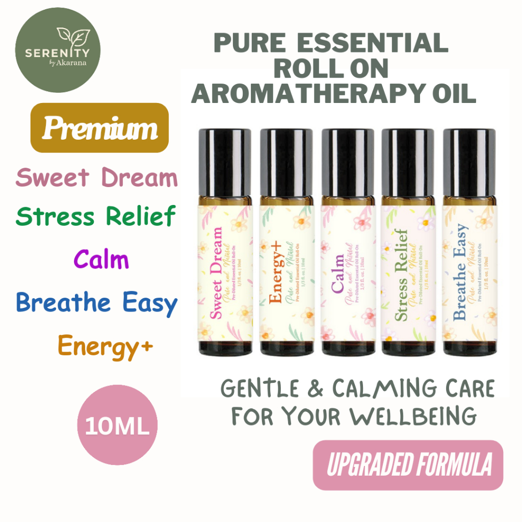 Minyak Pati Aromaterapi Roll On (10ml Pure Essential Oil Roll On ...