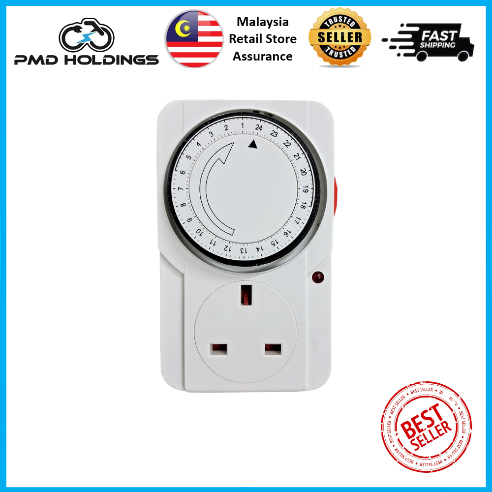 24 Hour Mechanical Plug In Timer Analog Programme Timers 13A UK Plug ...