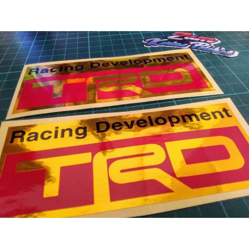 STICKERS TRD RACING DEVELOPMENT CHROME GOLD STICKER CUTTING STICKER ...