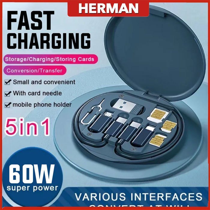 60W Multifunctional Data Cable USB A Micro TYPE C Type-c for Fast ...