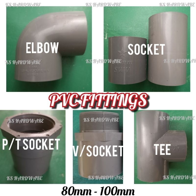 PVC PIPE FITTING / PVC CONNECTOR SOCKET ELBOW TEE P/T SOCKET VALVE ...