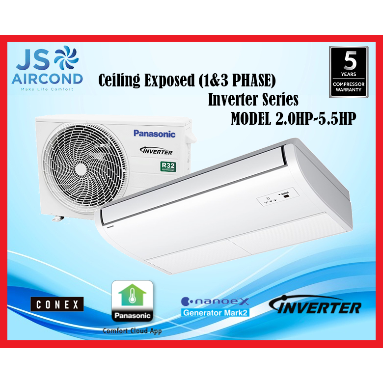 Panasonic Ceiling Exposed Inverter Series R32 Air Conditioner | Shopee ...