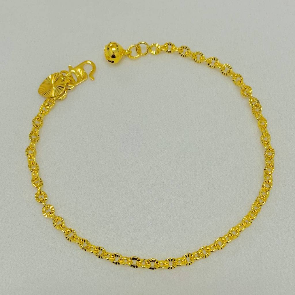 Gelang Tangan Sauh Bulat (09) Emas Bangkok Titanium Bracelet Gold ...
