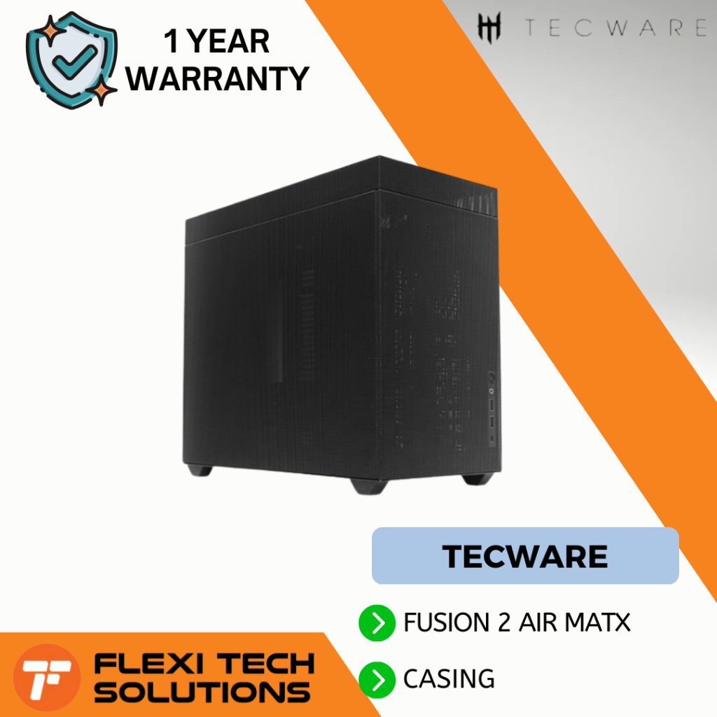 Flexi Tech Tecware Fusion 2 Air MATX Case - Black | Shopee Malaysia