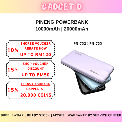 [READY STOCK] PINENG POWERBANK PN732 |733 |871 |931 |956 |888 |880 |853 ...