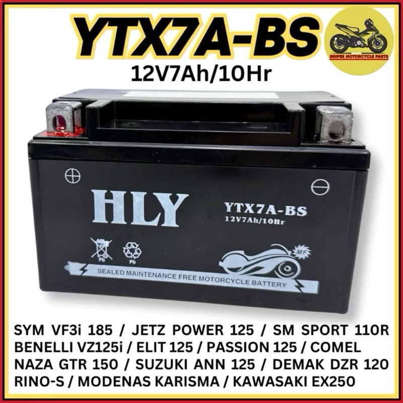 YTX7A SYM VF3i / ES125 / SM SPORT / JET POWER / VZ125 / PANAREA 125 ...