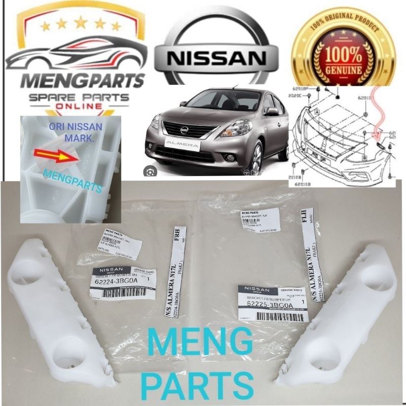 ORIGINAL NISSAN ALMERA N17 2012Y-2019Y FRONT & REAR BUMPER BRACKET ...