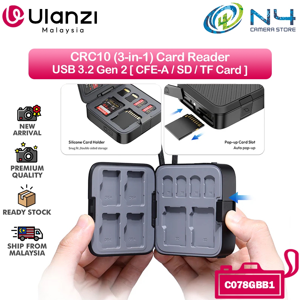 Ulanzi CRC10 Card Reader Case USB 3.2 Gen 2 CFE-A / SD / TF Card Reader 3-in-1 Use C078GBB1 ...