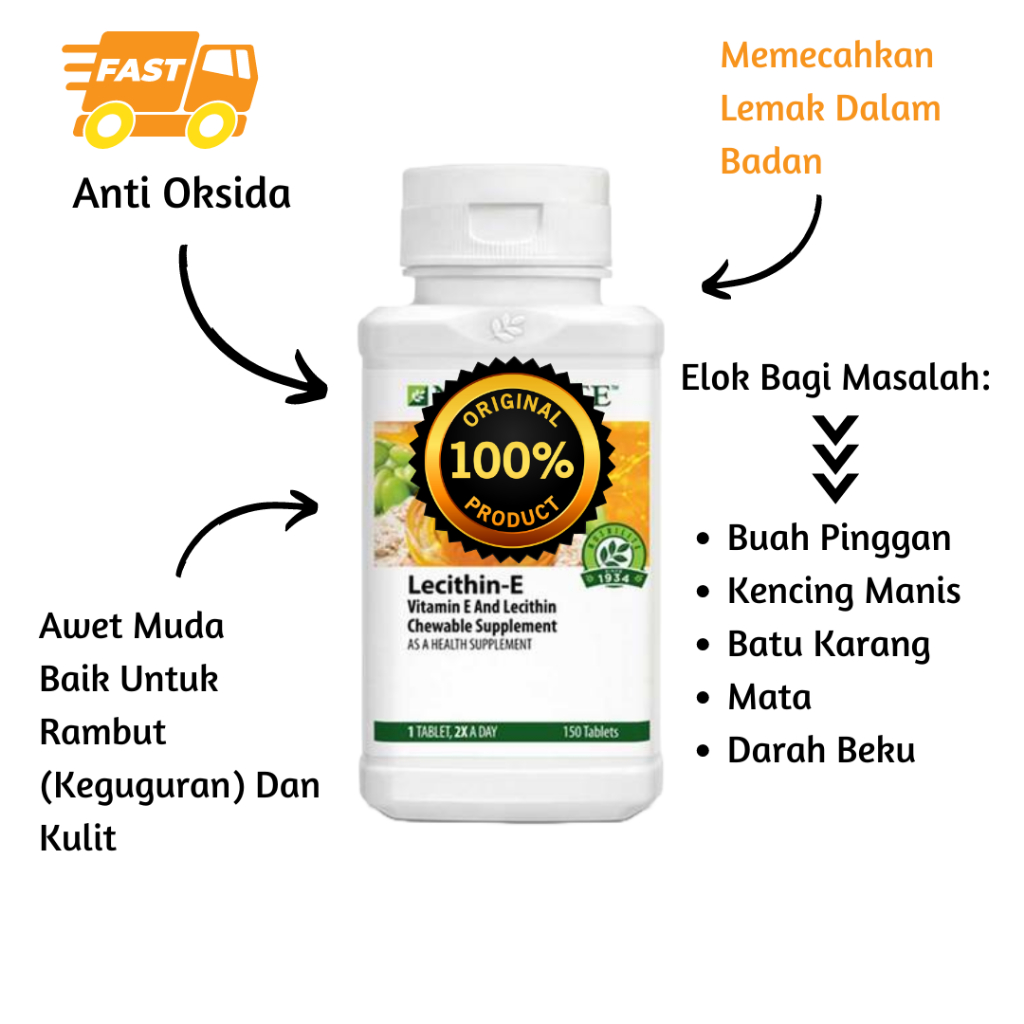 🔥READY STOCK🔥 AMWAY Nutrilite Lecithin E 150 tab / 270tab 维生素E | Shopee ...