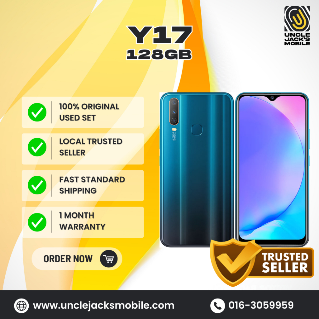 Y17 6GB+128GB | TERPAKAI SEPERTI BARU | KEADAAN GRED A+ | KOTAK PERCUMA | Shopee Malaysia