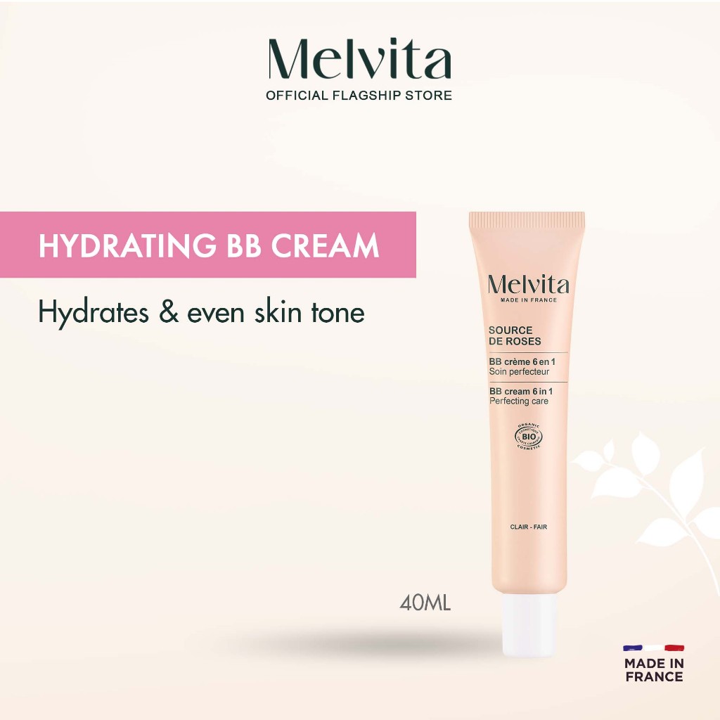 Melvita Source de Roses BB Cream 6 in 1 Perfecting Care 40ml- Fair and ...