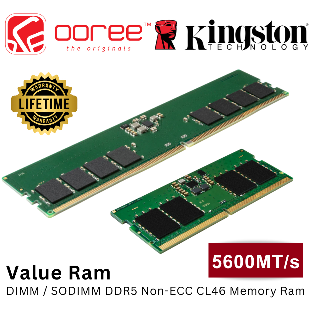 KINGSTON DDR5 VALUE RAM DESKTOP PC (DIMM) / LAPTOP NOTEBOOK (SODIMM ...