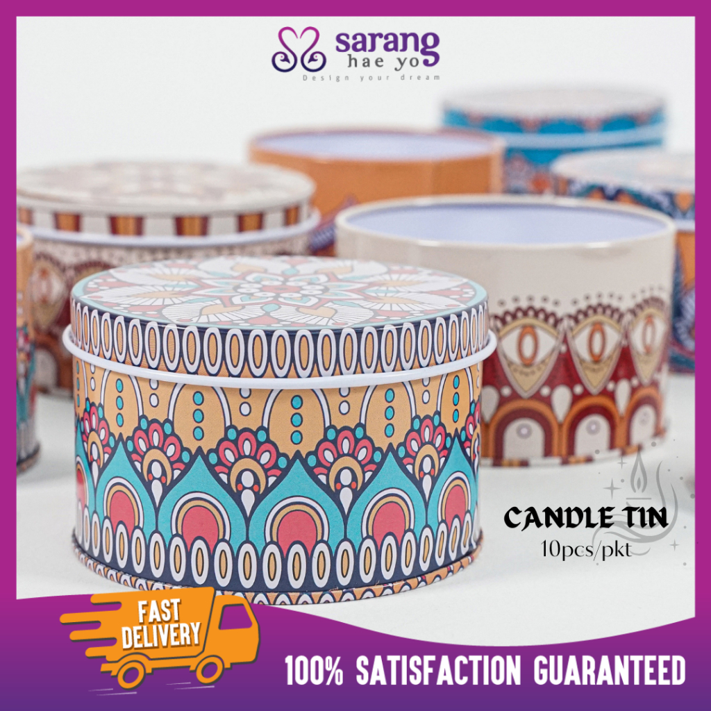 Bohemian Empty Tin Candle Box Bekas Lilin Doorgift Kahwin Bekas Gula ...