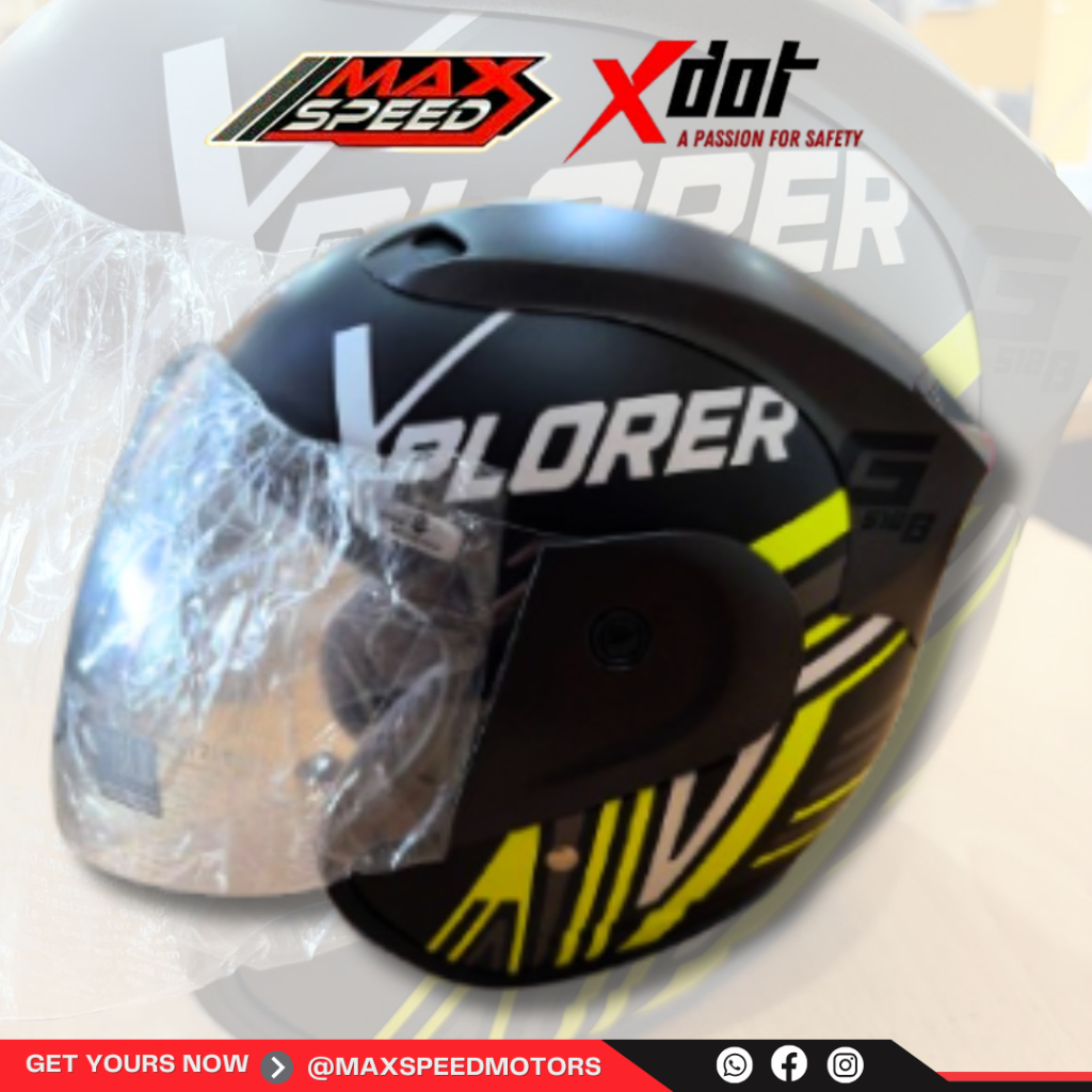 XDOT G518B FULL FACE HELMET EXPLORER YELLOW & BLACK | WITH VISOR ...