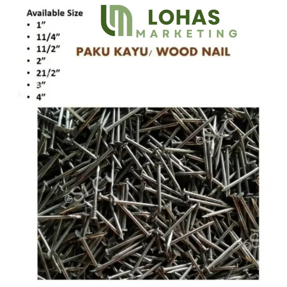Paku Kayu / Wood Nail / 铁丁 Common Nails Size 1 inch - 4 inch (100G ...