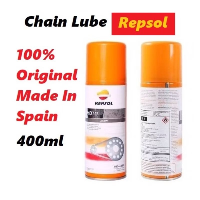 ORIGINAL REPSOL 400ML CHAIN LUBE MOTORCYCLE CHAIN LUBRICANT MINYAK ...