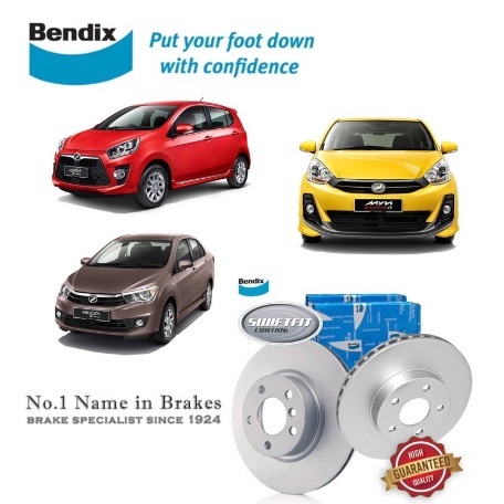 PERODUA MYVI LAGI BEST BEZZA AXIA FRONT BRAKE DISC ROTOR BENDIX 1 SET ...