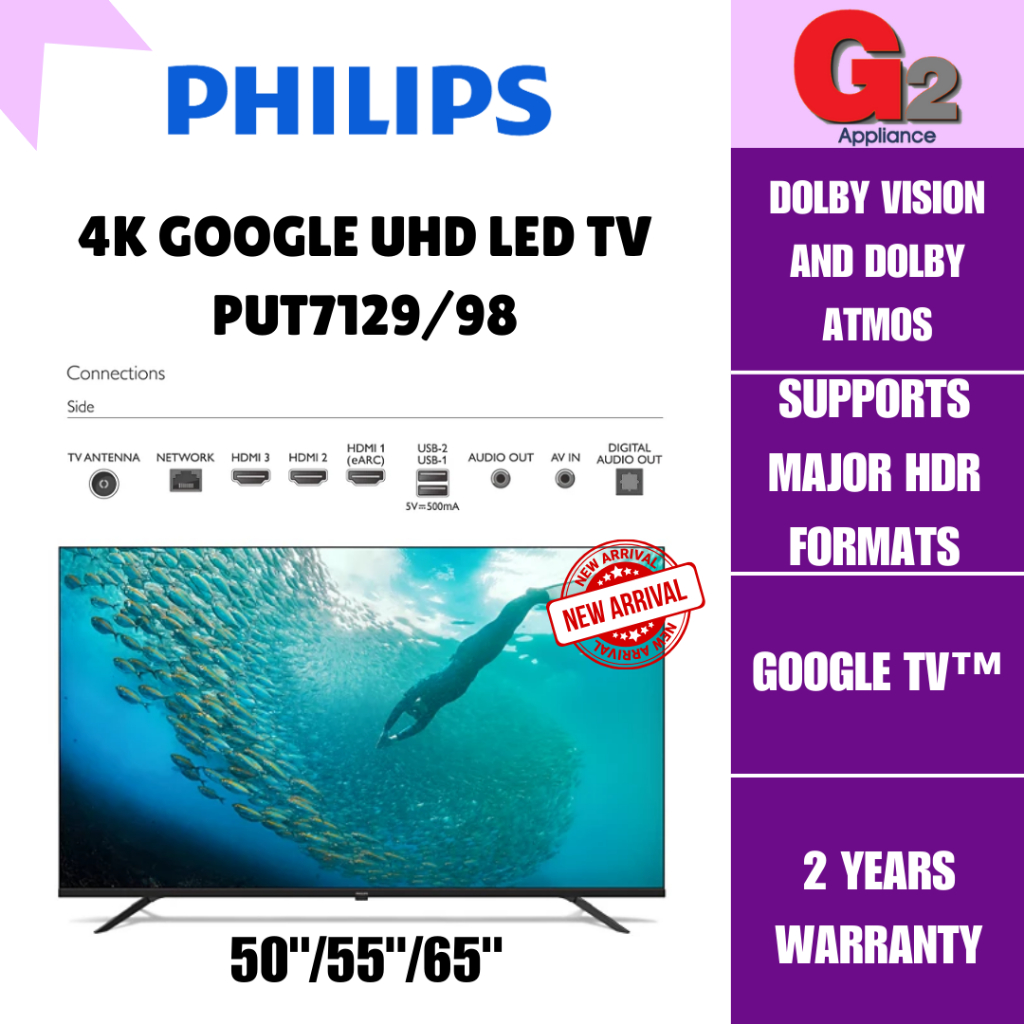 PHILIPS [NEW ARRIVALS]55" 4K GOOGLE UHD LED TV 55PUT7129/68 - PHILIPS 2 ...