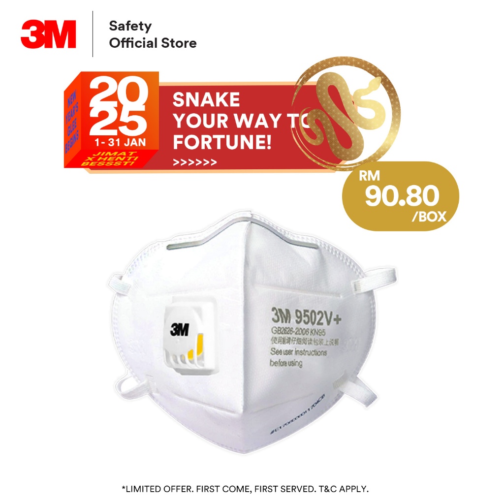 3M™ 9502V+ KN95 & P2 Particulate Respirator/ DOSH SIRIM Approved ...