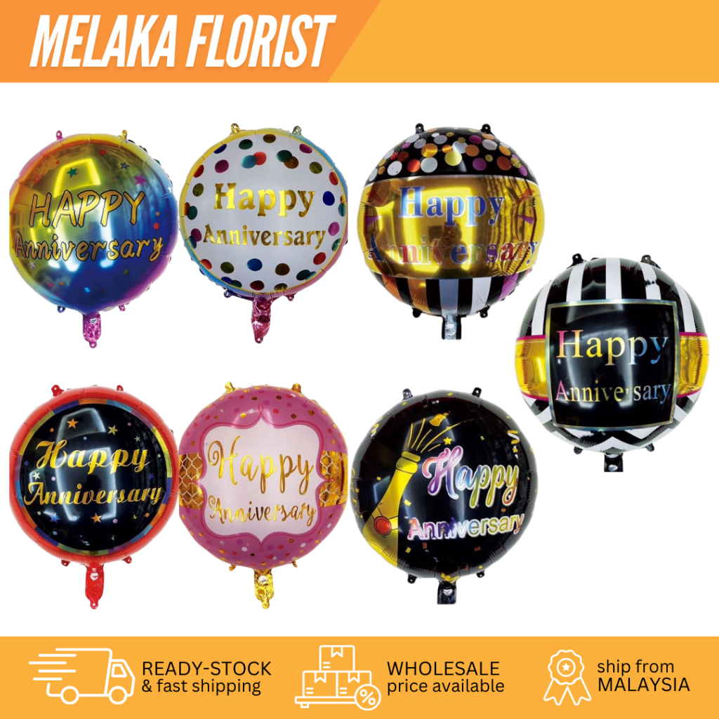 (1PC)18Inch ANNIVERSARY FOIL BALLOON Congratulation Congrats Graduation ...