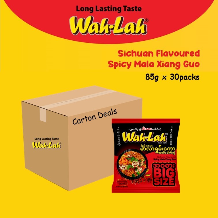 (Carton Deal) Wah-Lah Instant Noodle Sichuan Flavoured Spicy Mala Xiang Guo 85g x 30pcs [HALAL ...