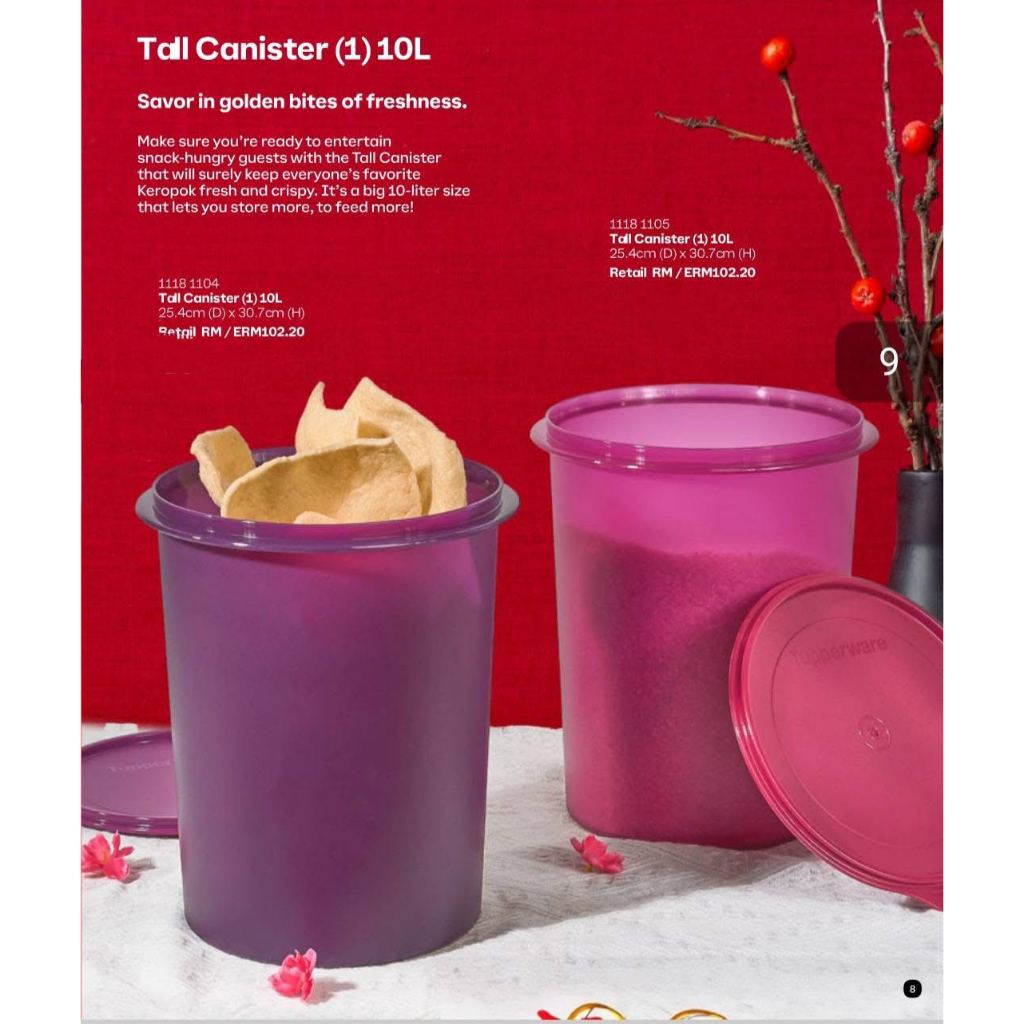 Tupperware Tall Canister (1) 10L | Shopee Malaysia