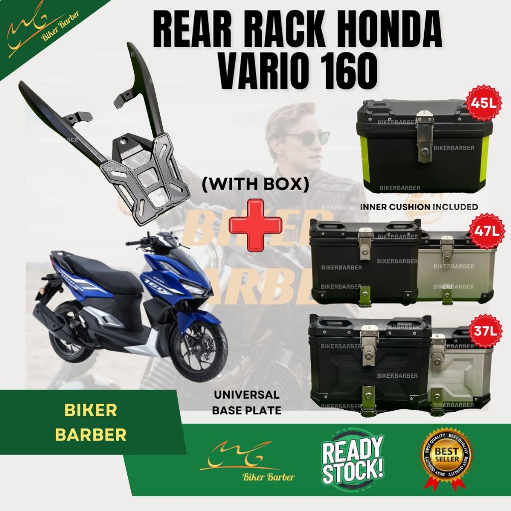 HONDA Vario 160 Box 37l 45l 47l Monorack Box Jbstyle Waterproof Rear ...