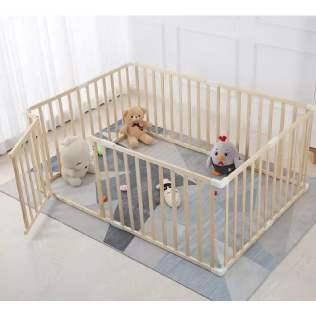 Natural Solid Wood Baby Fence / Wooden Safety Playpen / 儿童游戏木栅栏 / Baby ...