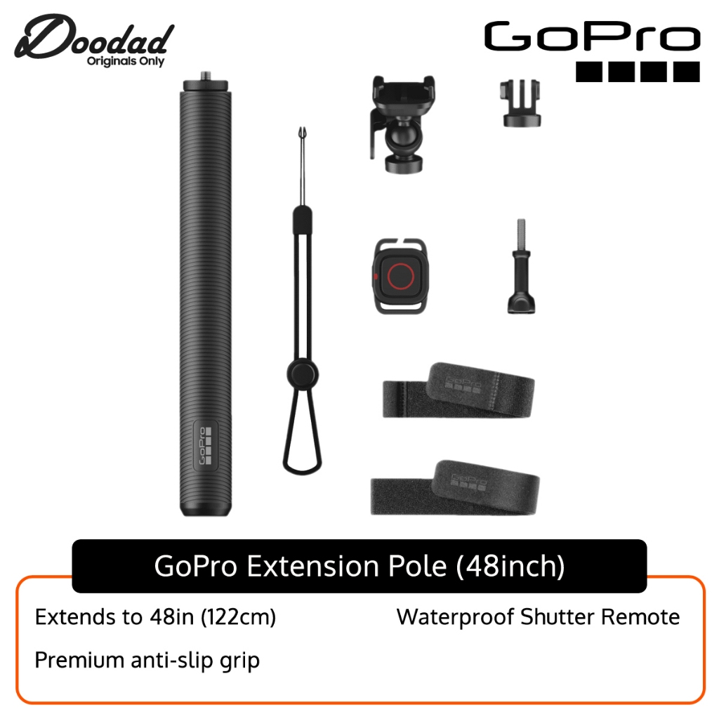GoPro Extension Pole + Waterproof Shutter Remote 48 inch (AGXTS-002 ...