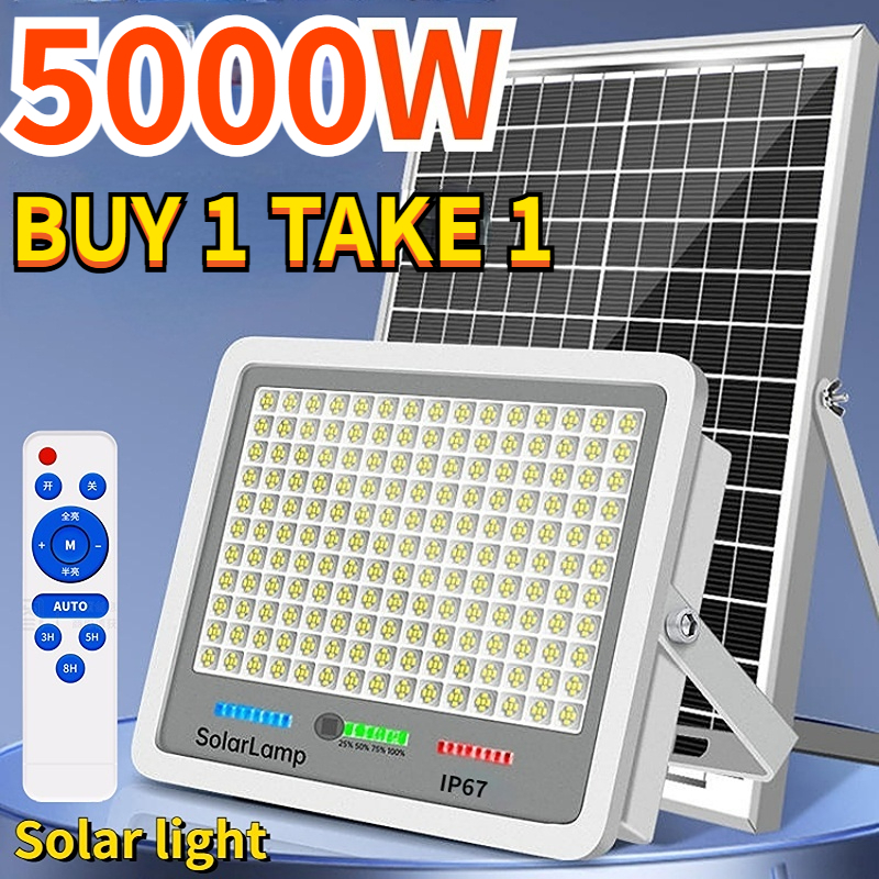 Buy 1 take 1 Solar light outdoor lighting 5000W LED Solar Spotlight ...